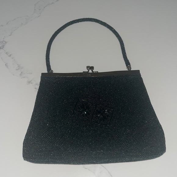 Bags | Vintage Green Beaded Hand Purse | Poshmark